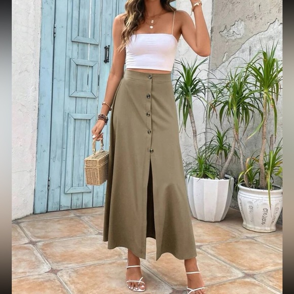 Accessories | Boho Button Front Maxi Skirt | Poshmark
